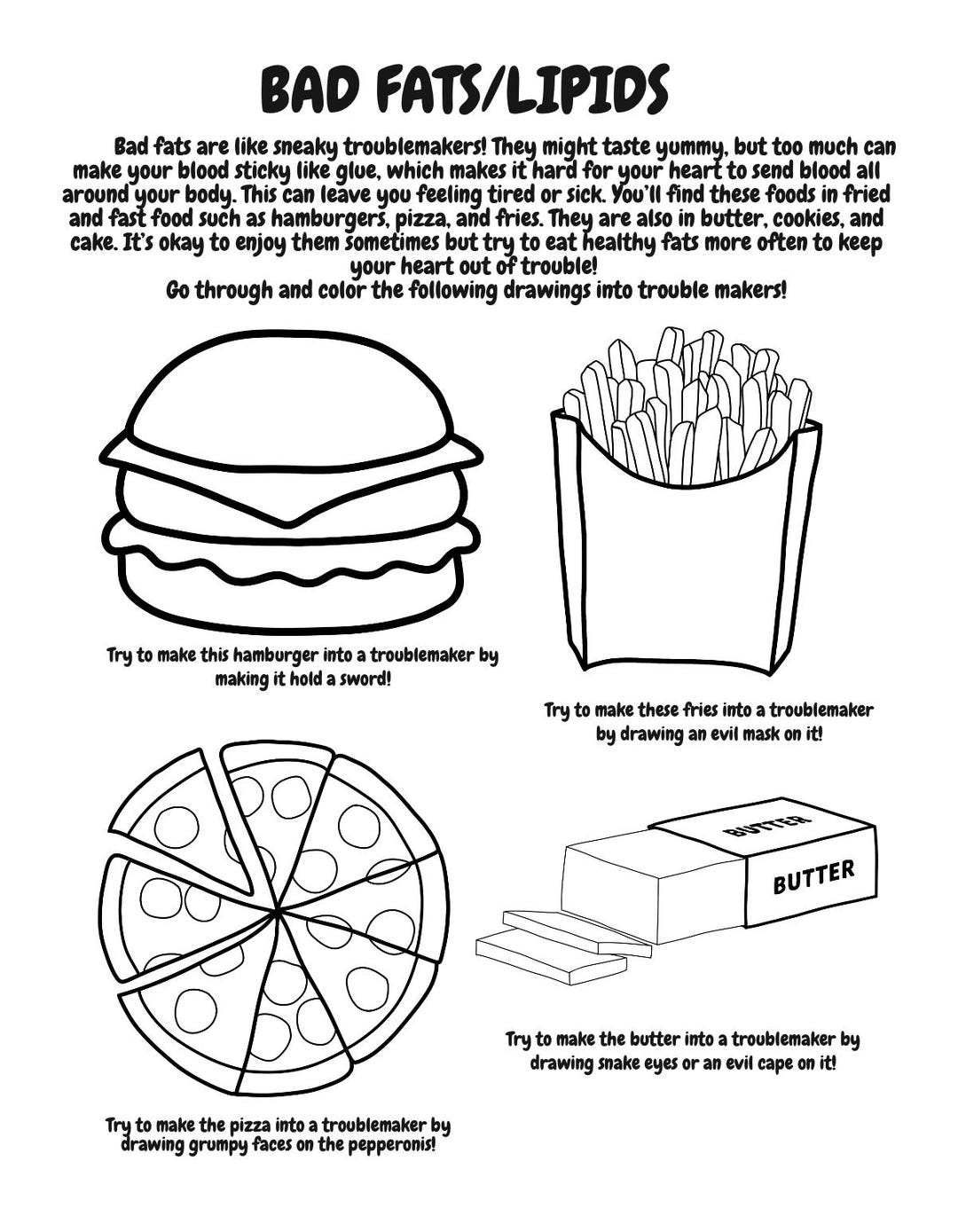 Nutrition Coloring Pages, Kids, Educational, Interactive, Exercise, Fun ...