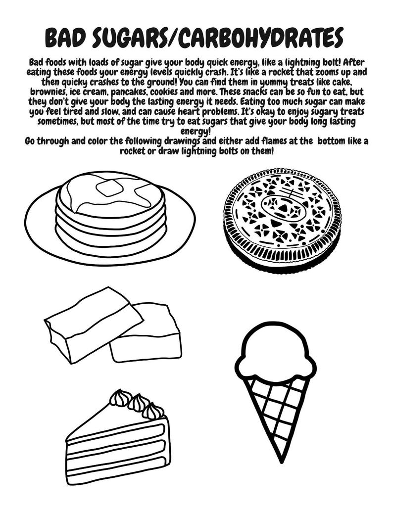 Nutrition Coloring Pages, Kids, Educational, Interactive, Exercise, Fun ...