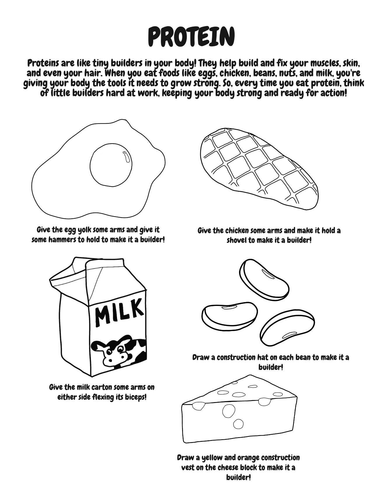 Nutrition Coloring Pages, Kids, Educational, Interactive, Exercise, Fun ...