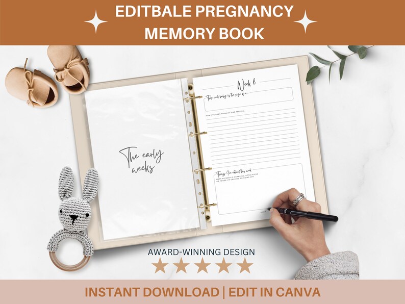 Editable Pregnancy Memory Book: Printable Journal (digital Download) - Etsy