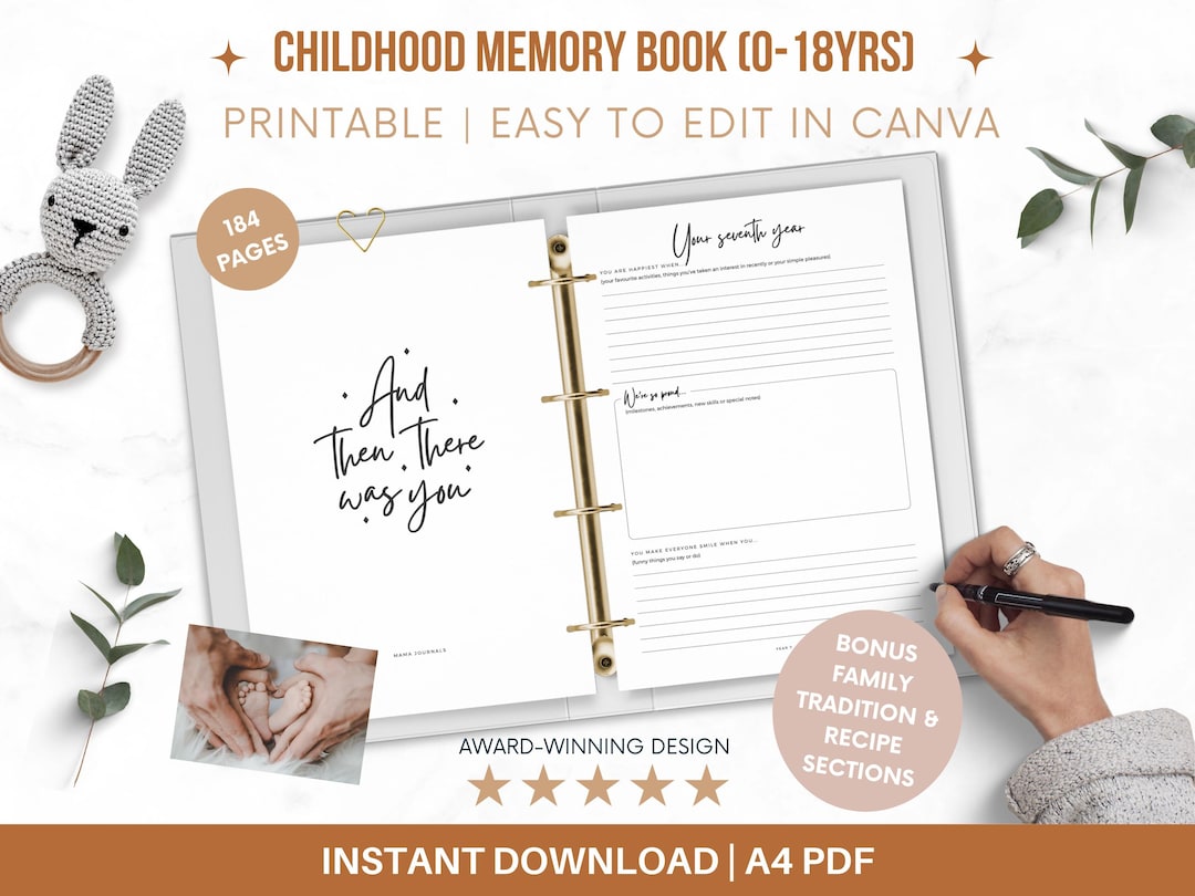 Childhood Memory Book Printable Baby Memory Book Printable Digital ...