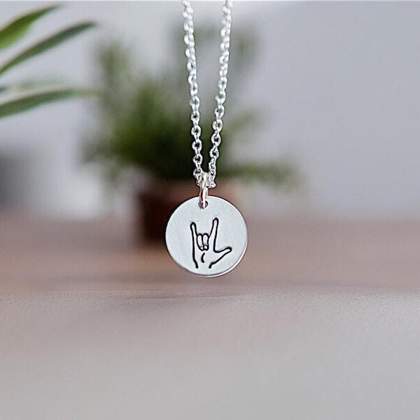 Asl I Love You Necklace - Etsy