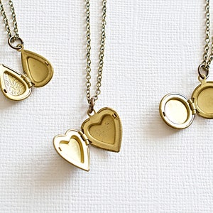 Vintage Dainty Locket, Keepsake Mini Locket, Brass Layering Necklace ...
