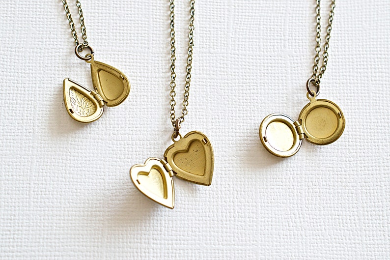 Vintage Dainty Locket, Keepsake Mini Locket, Brass Layering Necklace ...