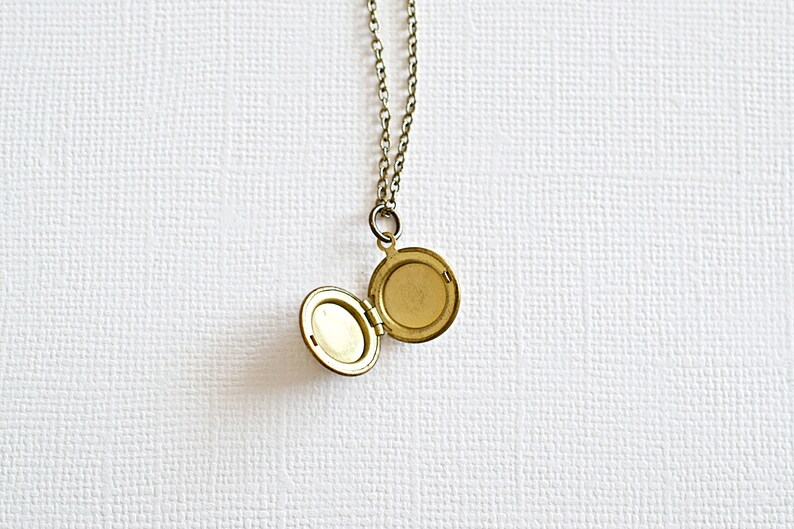 Vintage Dainty Locket, Keepsake Mini Locket, Brass Layering Necklace ...