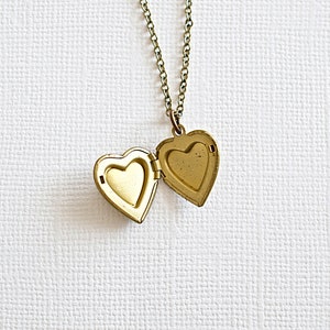 Vintage Dainty Locket, Keepsake Mini Locket, Brass Layering Necklace ...