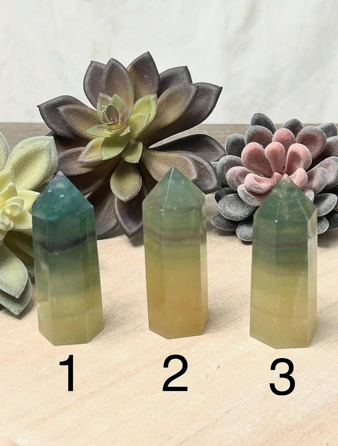 3” Mango Fluorite Crystal Towers – Polished Multi-color Healing Points ...