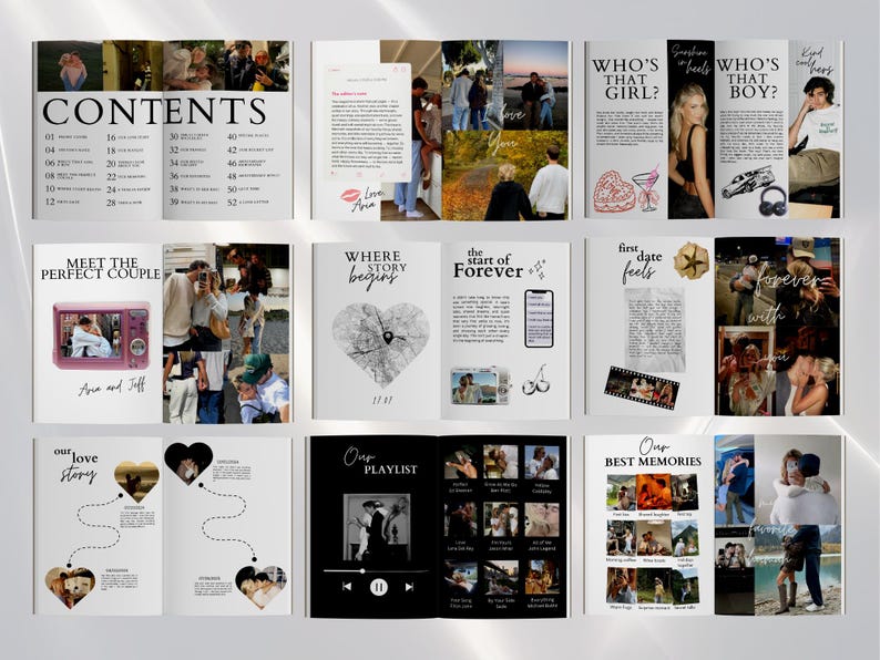 Personalized Couples Magazine Template | Anniversary Gift | Custom Gift ...