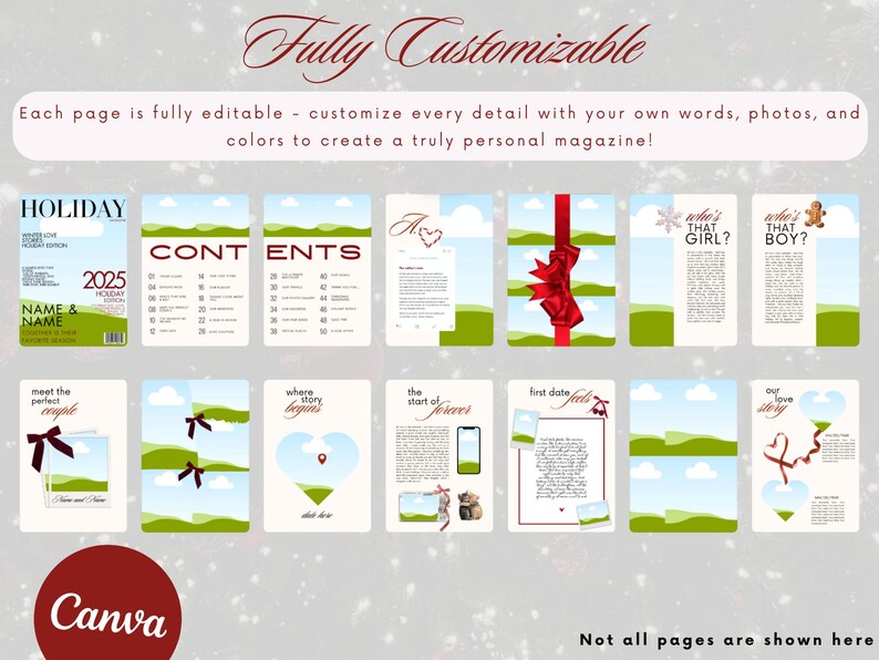 Holiday & New Year Couples Magazine Template | Personalized Christmas ...