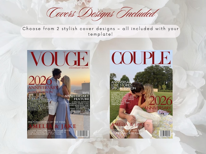 Personalized Couples Anniversary Magazine Template | Anniversary Gift ...