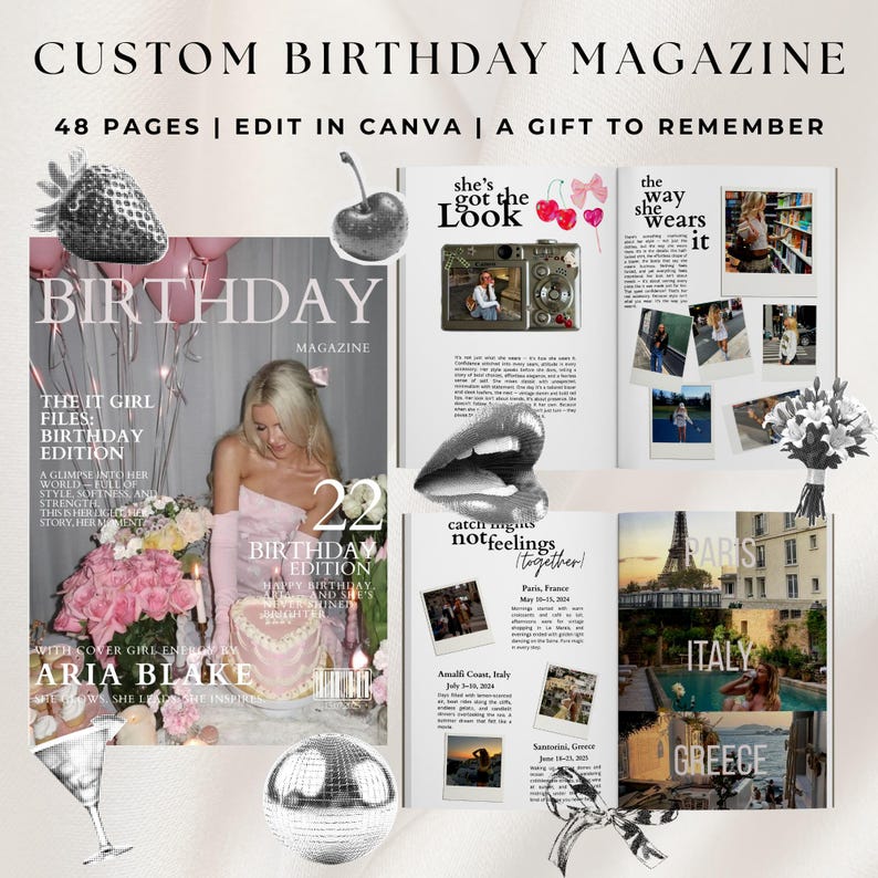 Editable Birthday Magazine for Best Friend – DIY Gift for Her – Canva ...