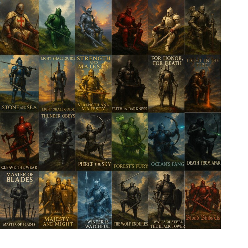 Colossal Knight Wall Art | Fantasy Oil Painting | Mythic Medieval ...