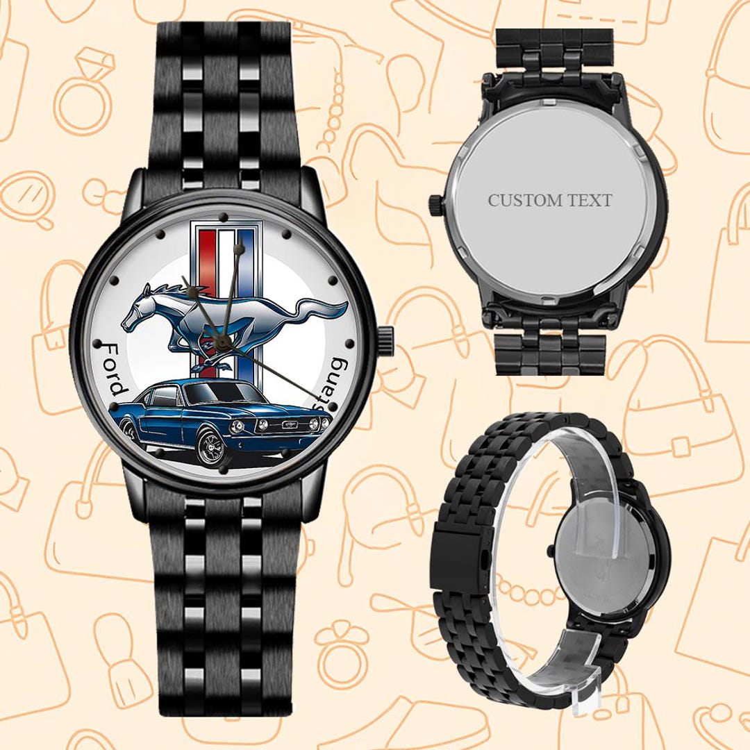 Classic Mustang Muscle Car Watch, Vintage American Car Wristwatch ...