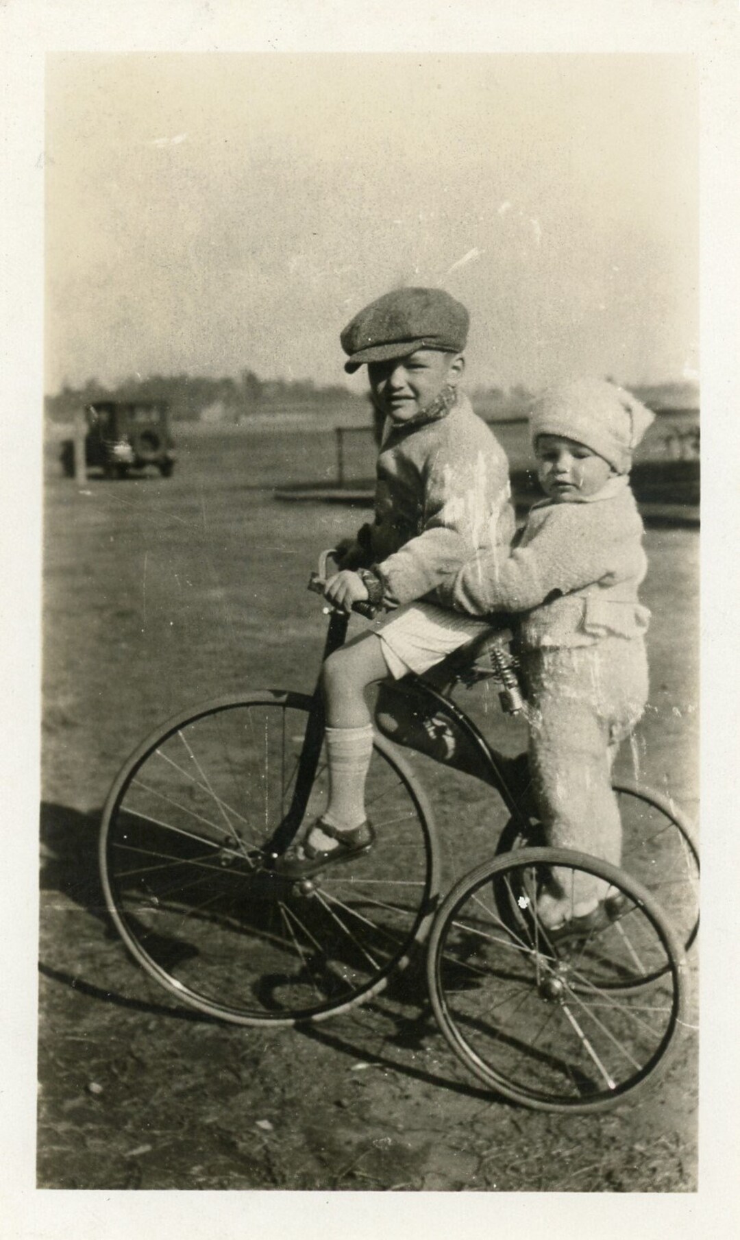 Antique 1928 Photograph where the Wheels Hit the Dirt Children Kids ...