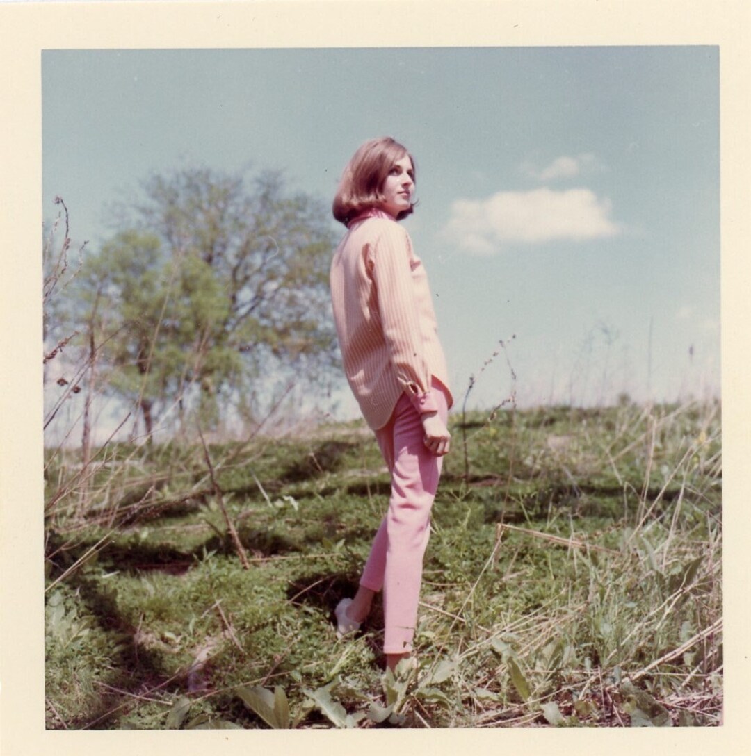 Vintage 1968 Color Photo pretty in Pink Woman Modeling, Hill Nature 121 ...