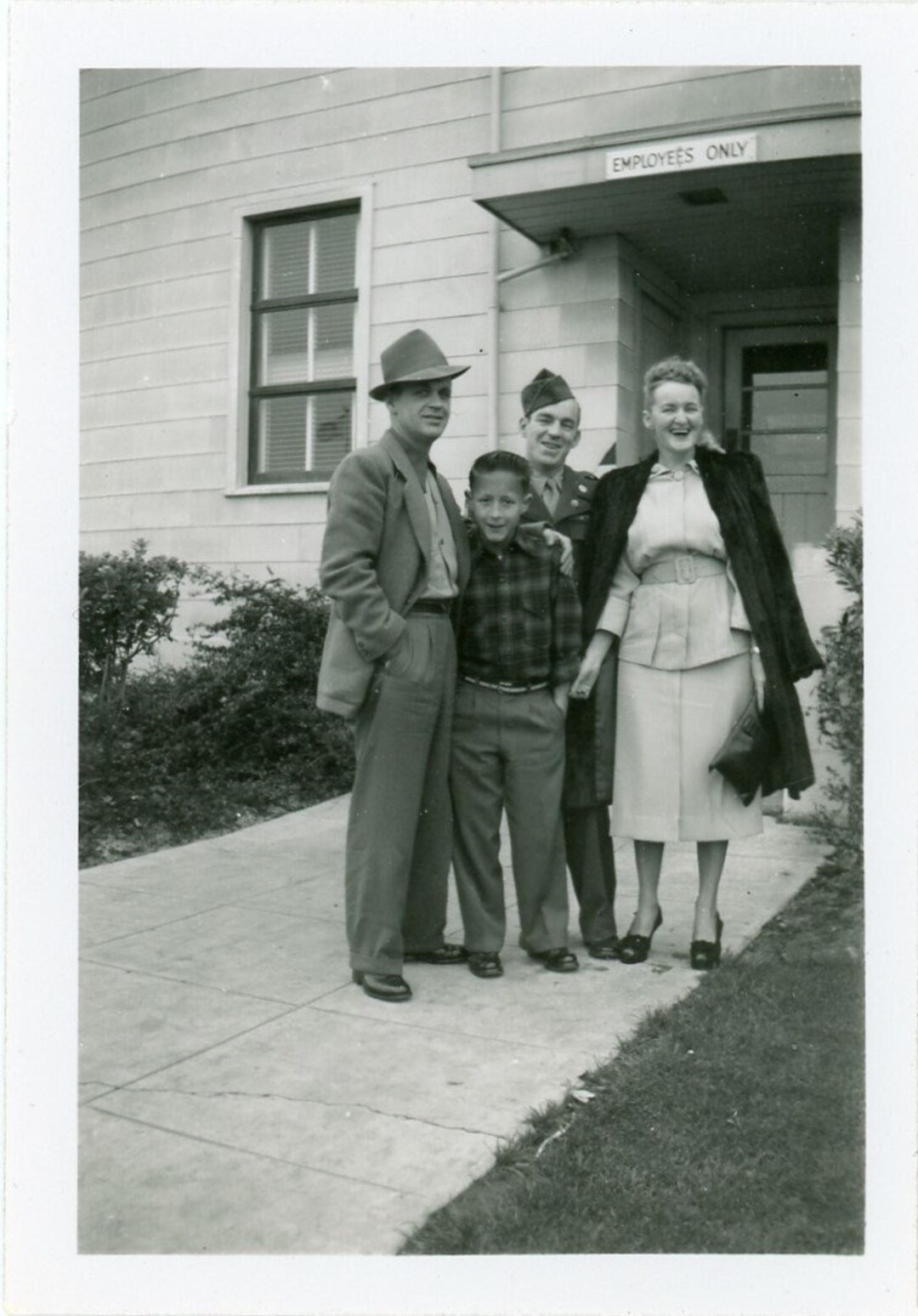 Vintage Photo happy With Giggles Family Picture, Employees Only Signage ...