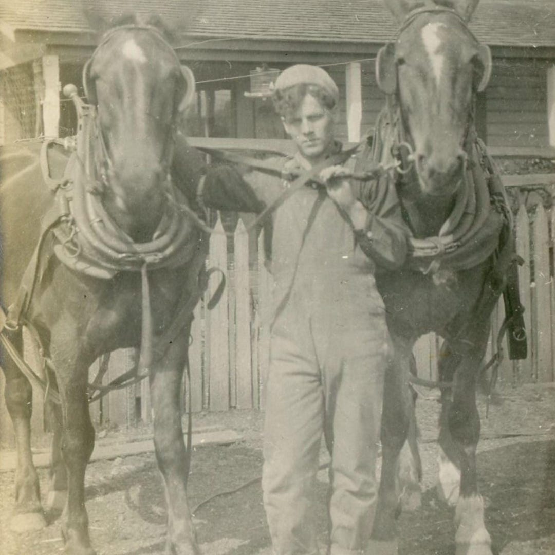Antique Photograph - "the Way Grandpa Used to Work" - Man Pose With ...