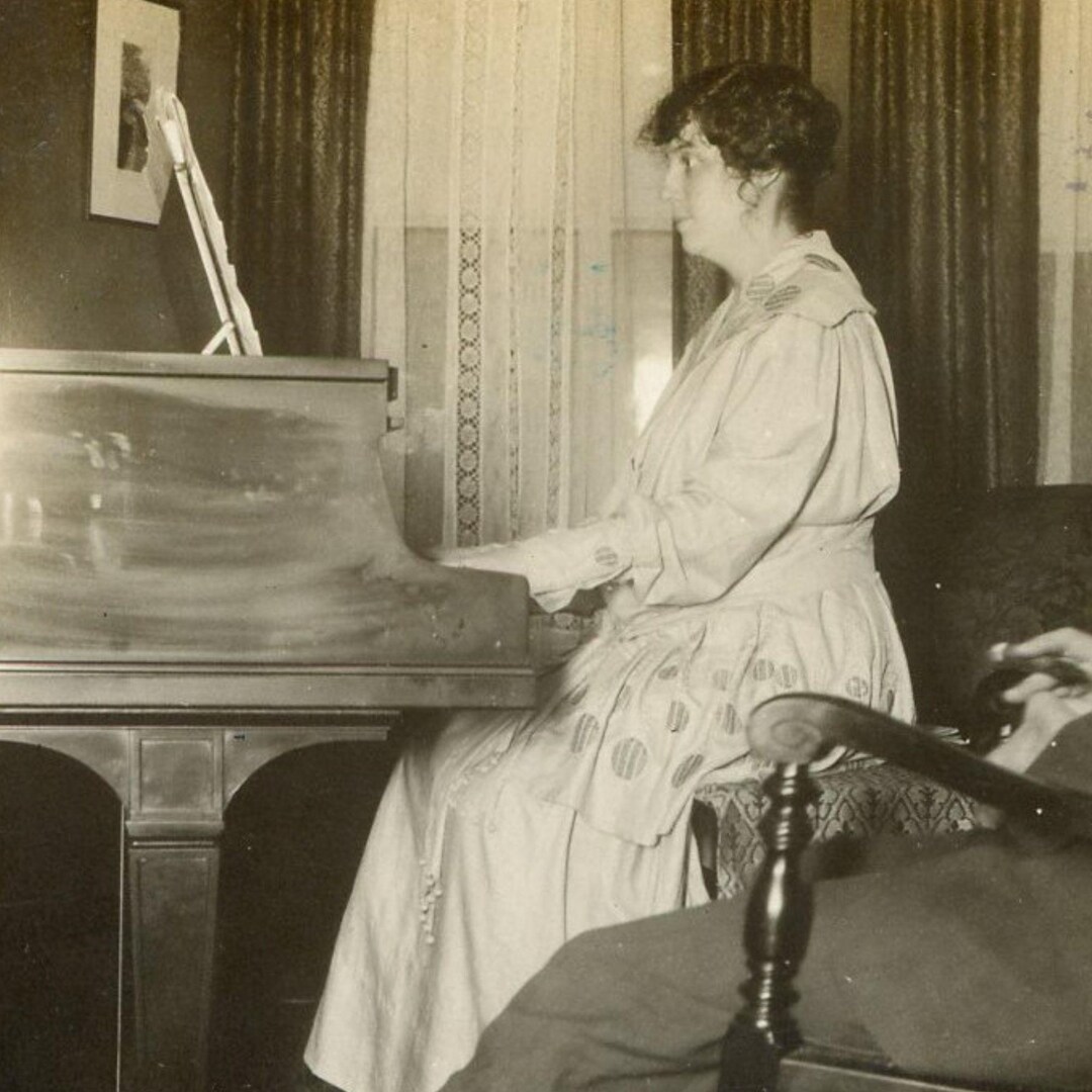 Antique Photograph - "music at Midnight" - Woman Playing Piano - 158 - Etsy