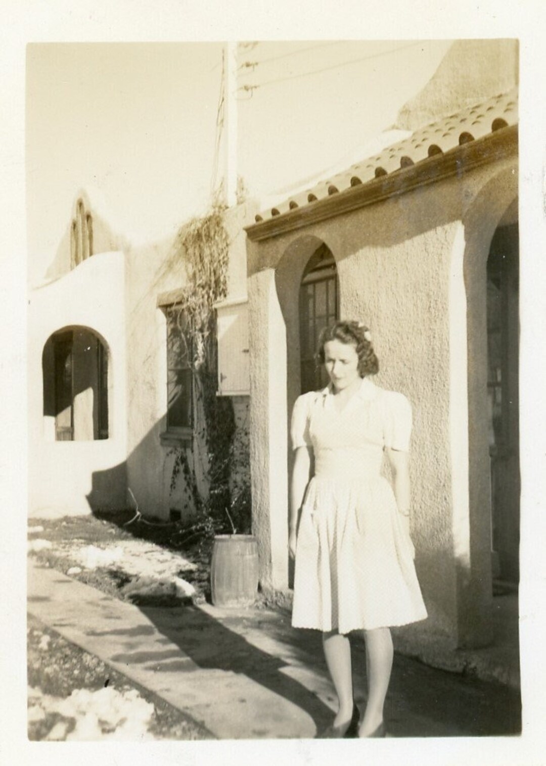 Vintage Snapshot sadness in Sunshine Sad Woman Standing Outside 154 - Etsy