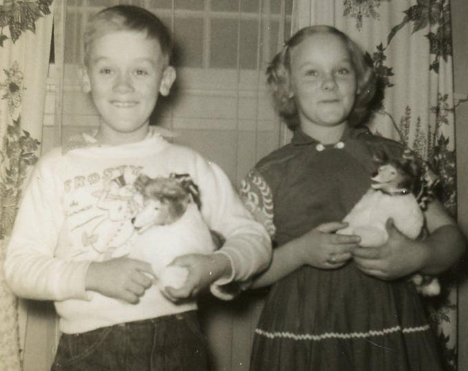 Black and White 1959 Photo - "fake Puppies for Two" - Brother and ...