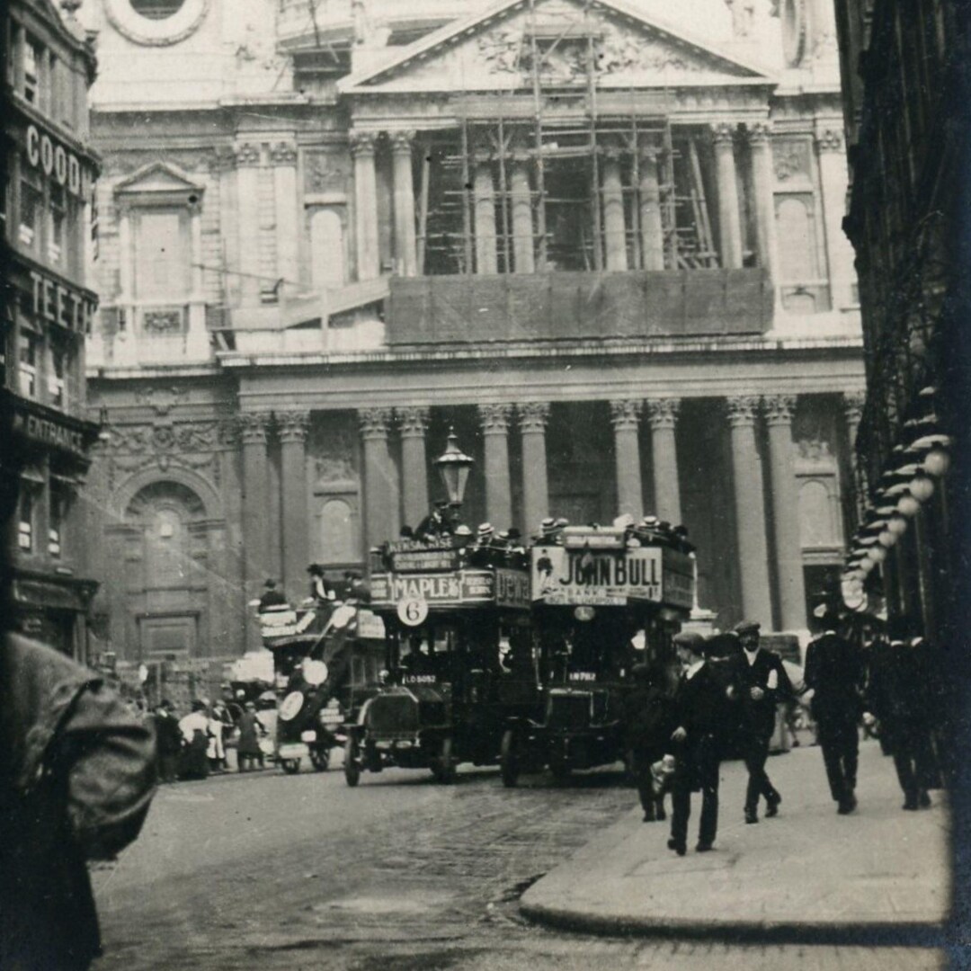 Antique Photograph, Circa Early 1900s - "busy Streets" - St. Paul's Cathedral Church, London ...