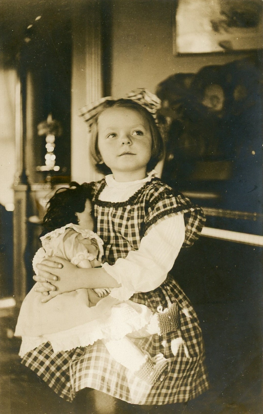 Antique RPPC Real Photo Postcard, Circa 1910s dolly Momma Sweet Little ...