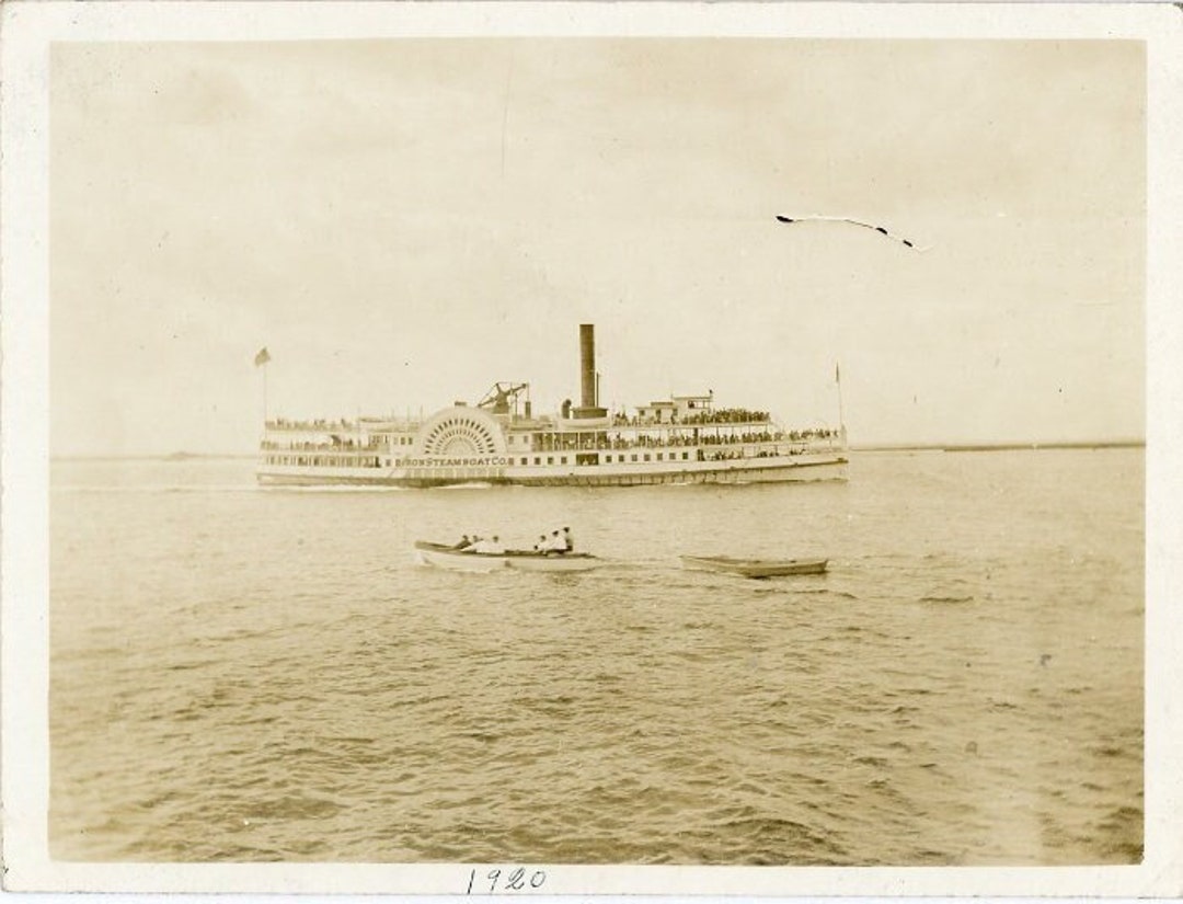 RARE Identified Vessel, Year 1920: Antique Photograph Iron Steamboat ...