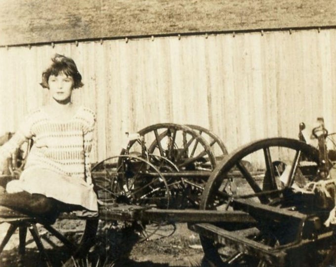 Antique Photo - "sally Farmer" - Girl Child Sitting on Farming ...
