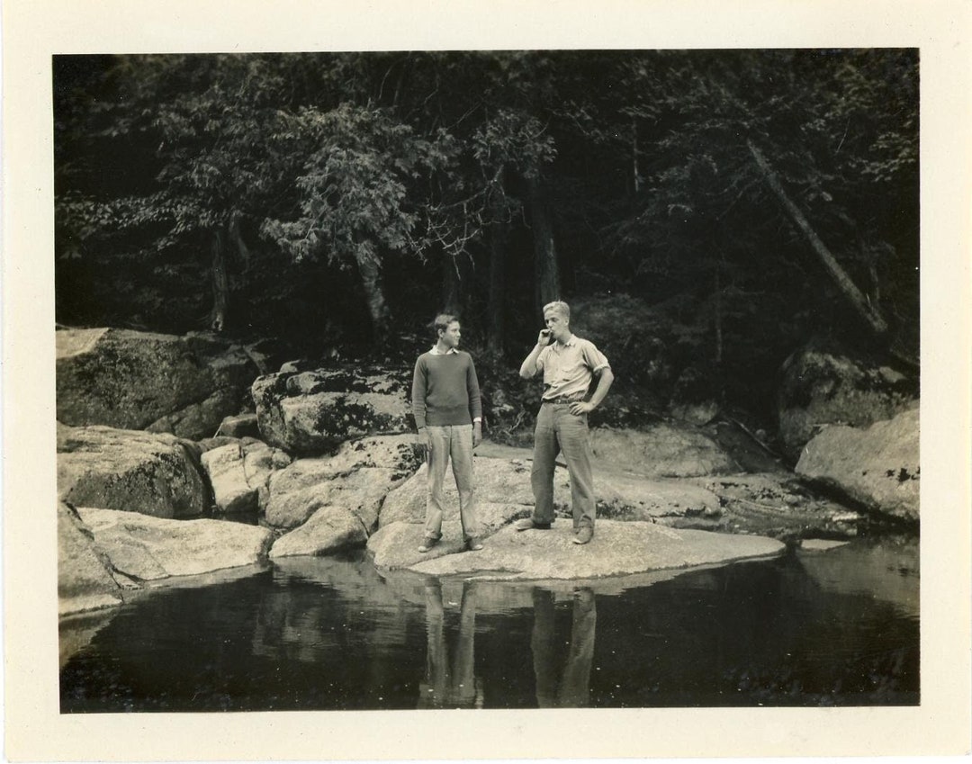 Vintage 1933 Photograph Picture - "smoking on the Rocks" - Men Standing ...