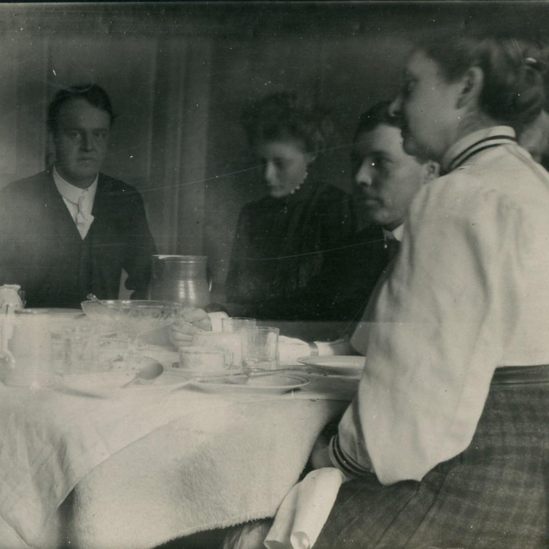 Antique Photograph, Circa Early 1900s - "gloomy Moods at Lunch ...