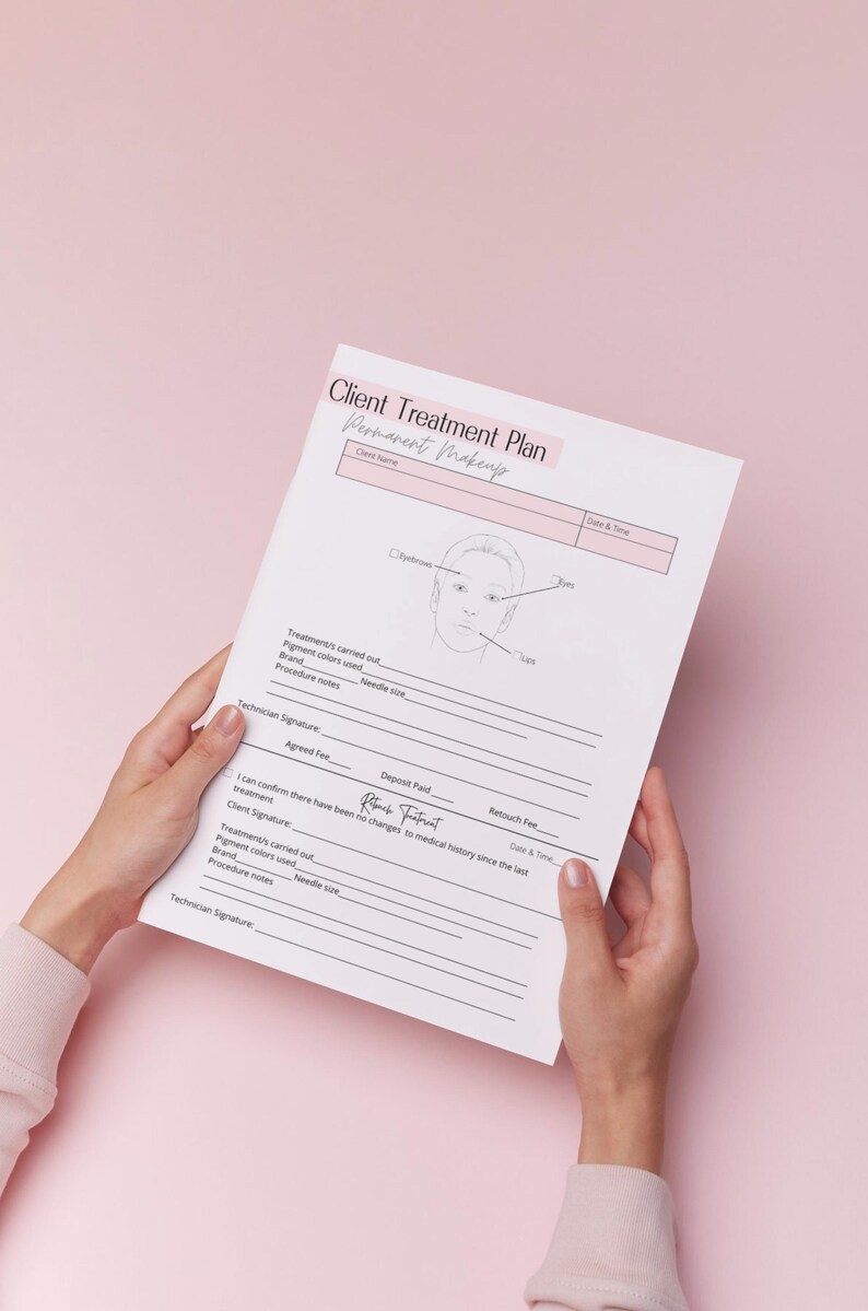 Editable PMU Consent Form Template – Permanent Makeup Client Waiver for ...
