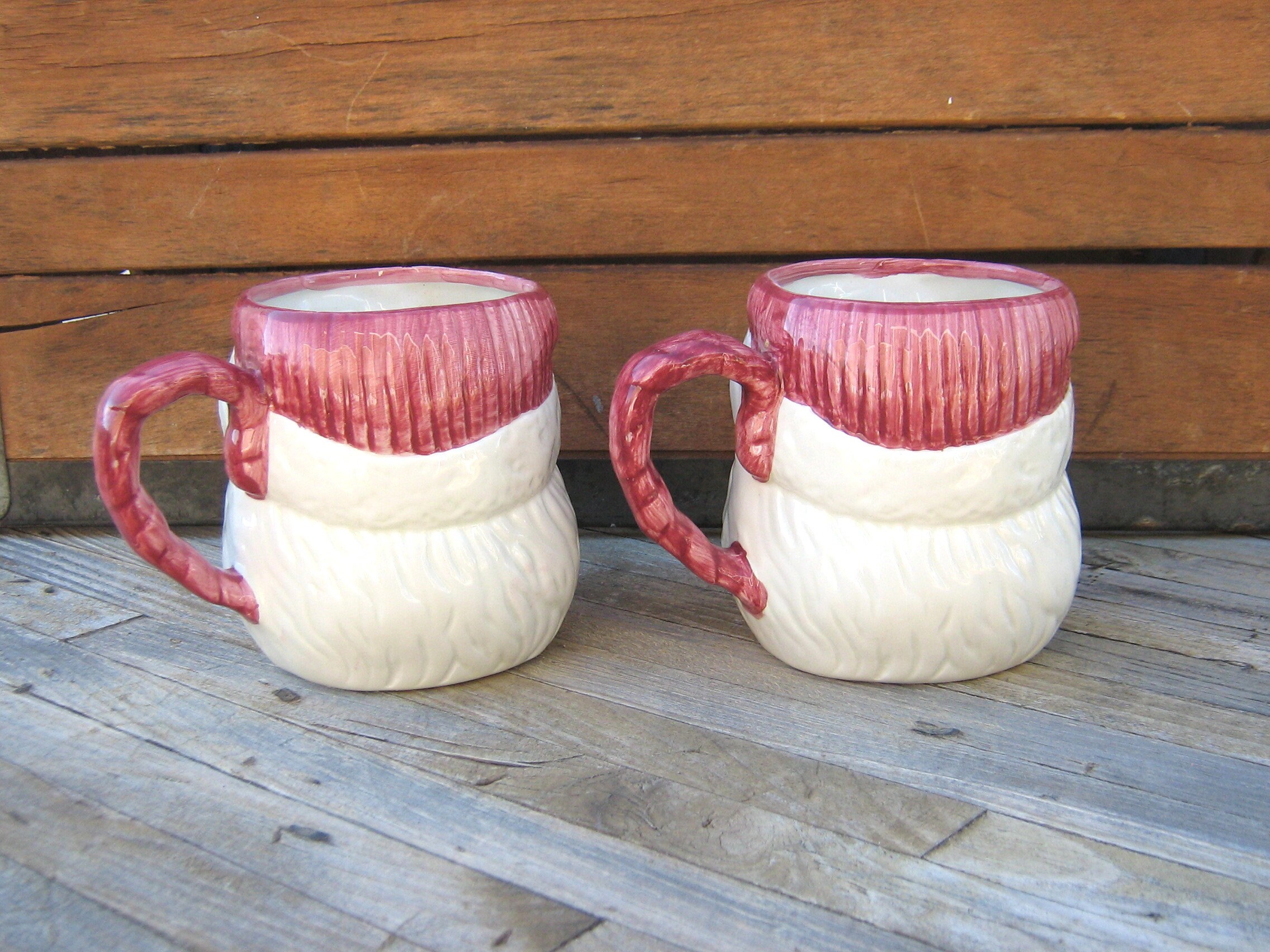 Vintage Santa Head Mugs for Buffet Prop or Mantel Decoration, Retro 60s ...