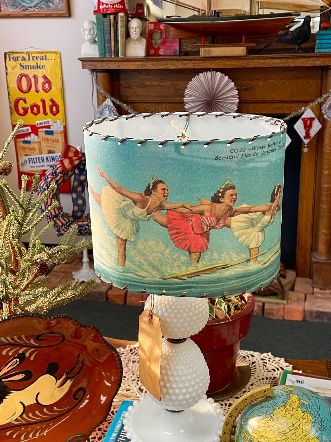 50’s, 60’s Style Ladies Skiing Lamp Shade Made With Vintage Images ...