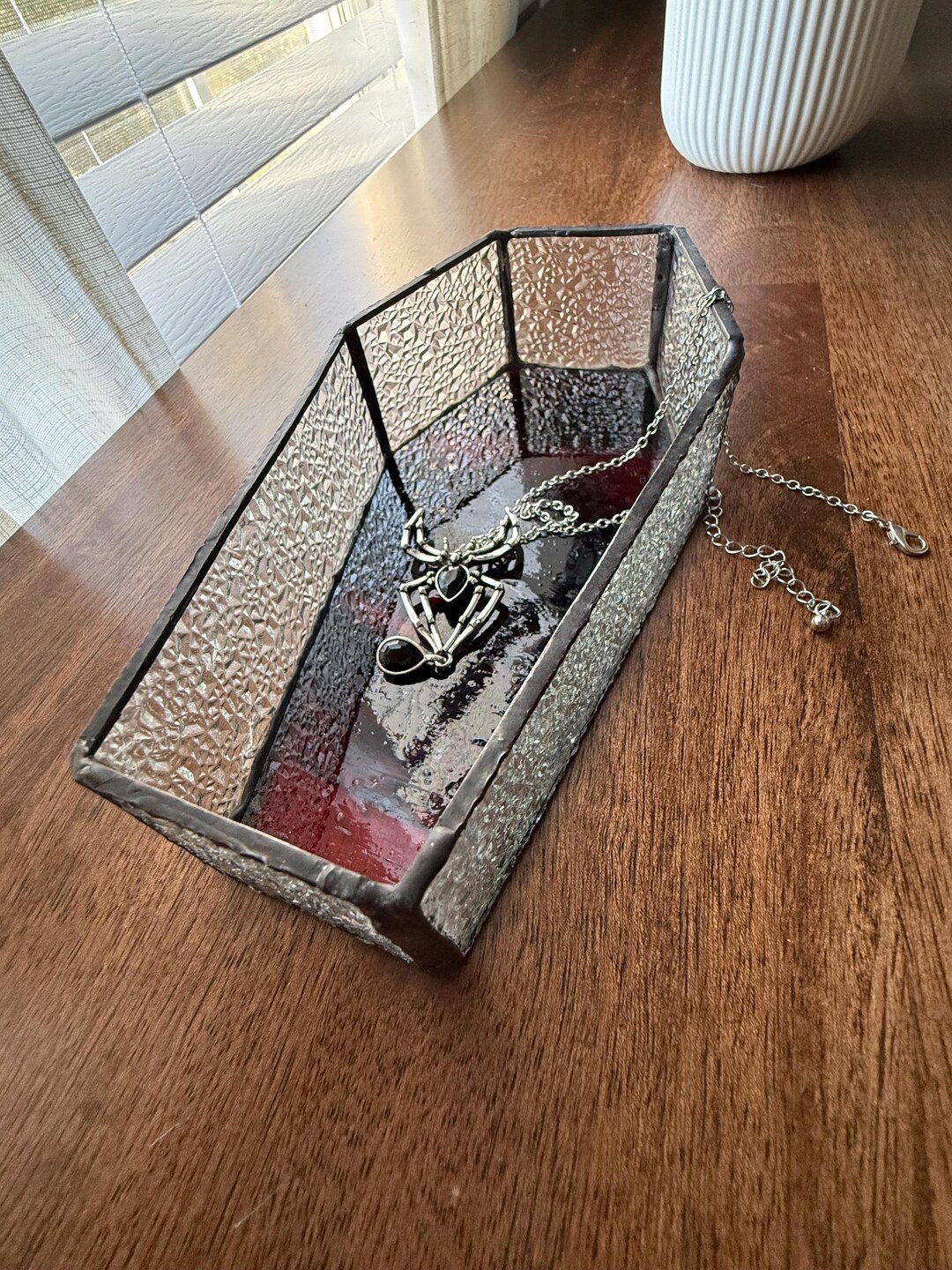 Halloween Coffin Trinket Dish Stained Glass Pattern - Etsy