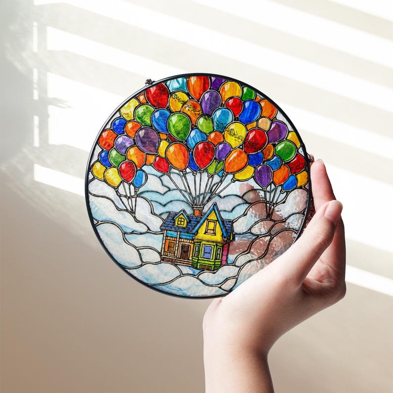 Up House Balloon Stained Glass Suncatcher, Disney Pixar up Window ...