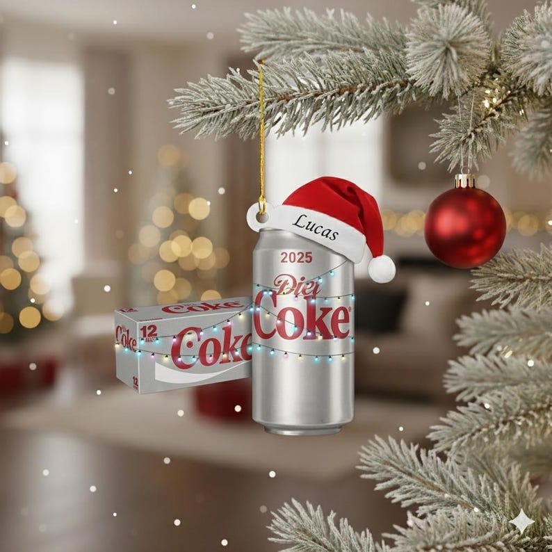 Custom Diet Coke Inspired Acrylic Ornament, Coke Can Christmas Ornament ...