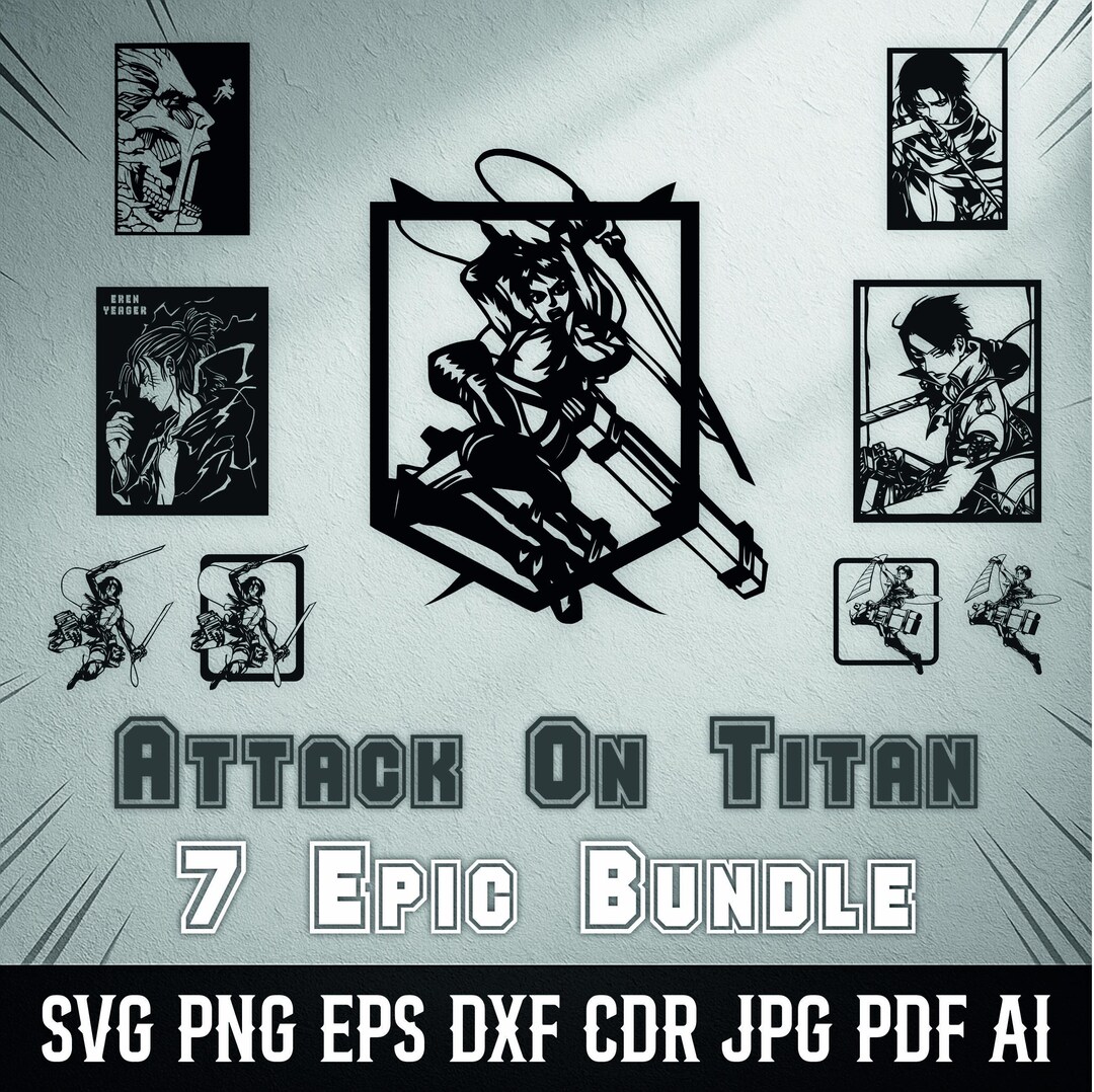 Anime Cut Vector Bundle - Black and White Sketch - Laser, Cnc, Cricut ...