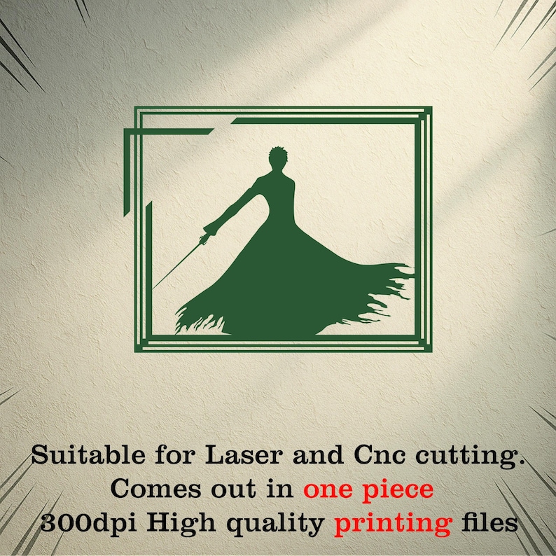 Anime Characters DXF Bundle - Black and White Line Art - Laser Cnc ...