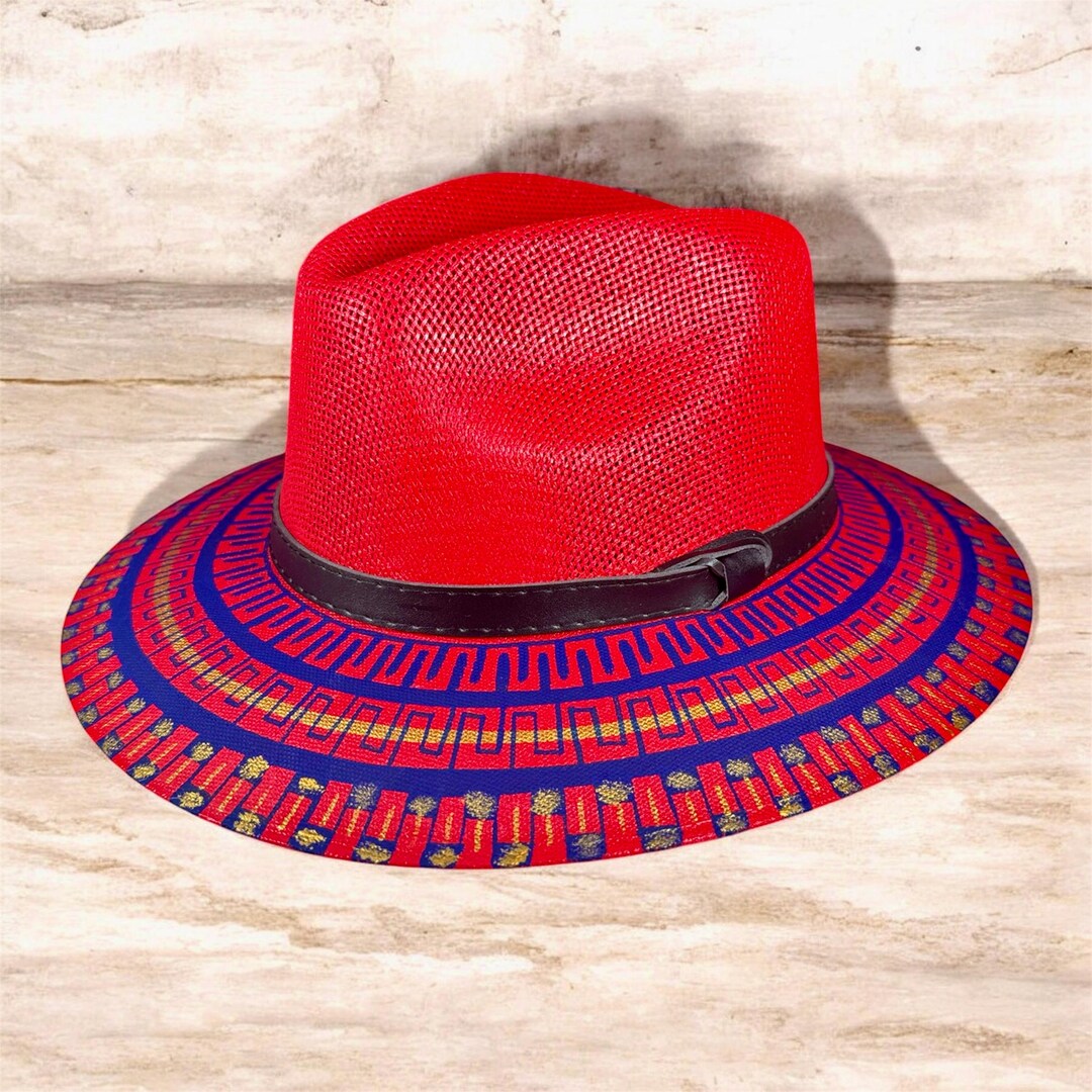 Custom Hand Painted Fedora - Hat Red Painted in Detail Unisex Size L - Etsy