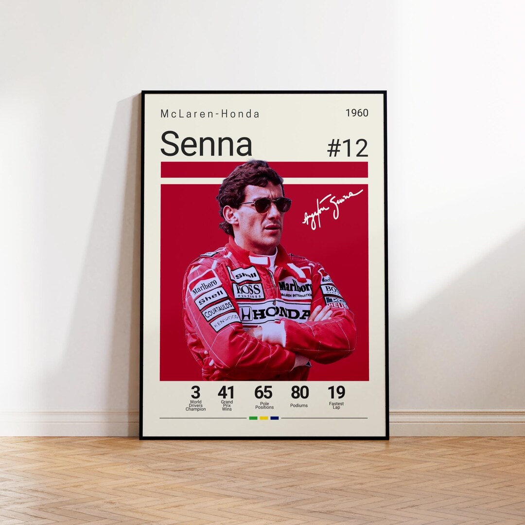 Ayrton Senna Poster, Mclaren F1 Poster, Formular 1 Wall Art, F1 Racing ...
