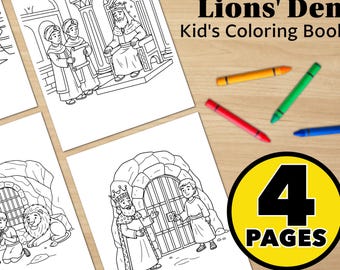 daniel and the lions den coloring page free printable