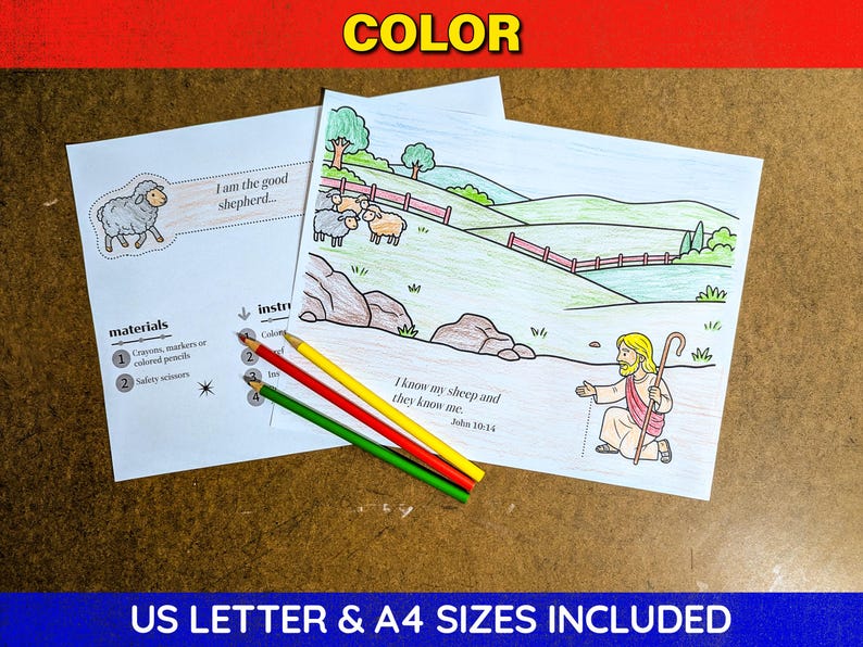 Jesus der gute Hirte Schrift offenbaren Handwerk | Kinder ...