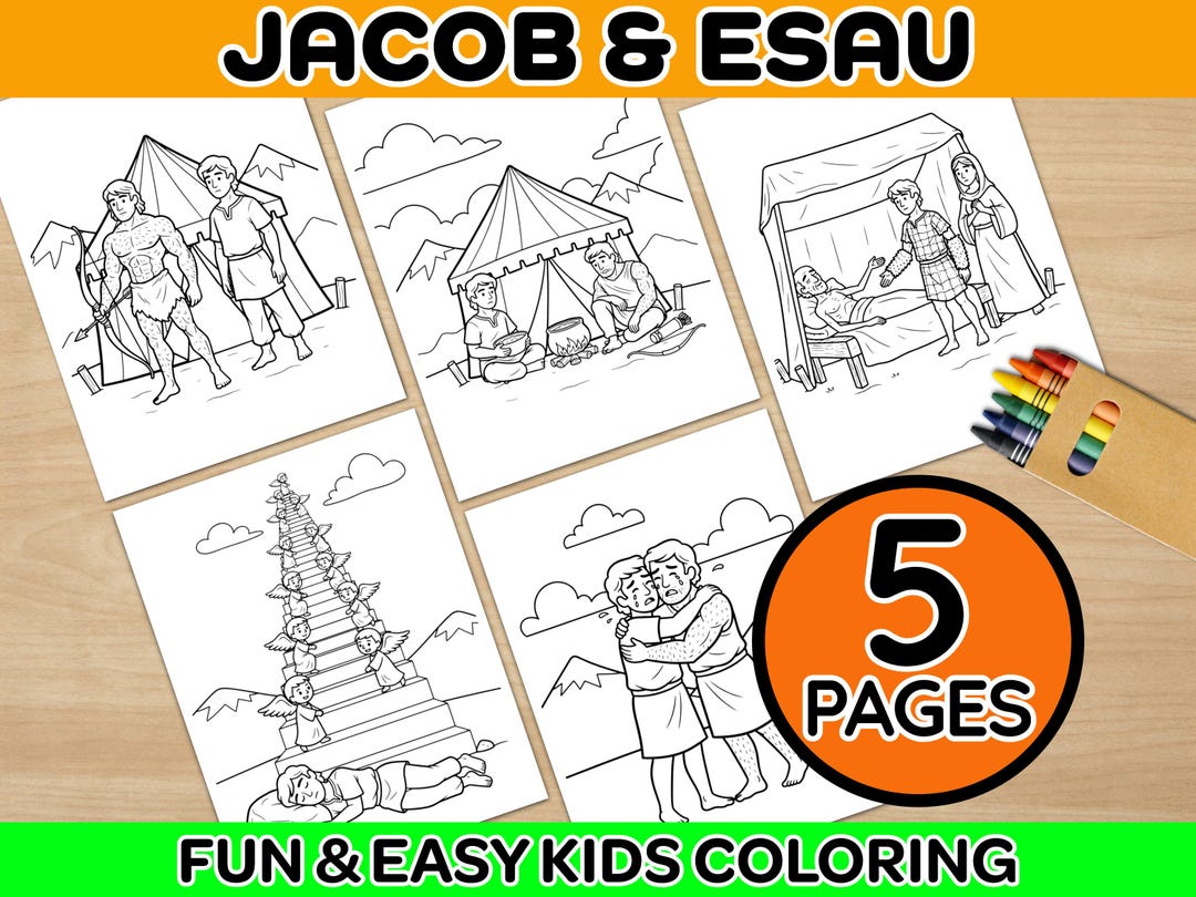 Jacob and Esau Easy Kids Coloring Pages | Forgiveness Sunday School ...