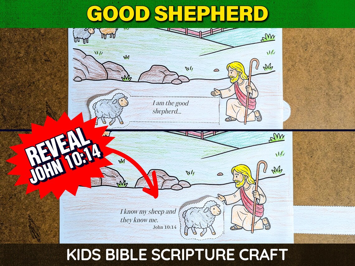 Jesus the Good Shepherd Scripture Reveal Craft | Kids Sunday School ...