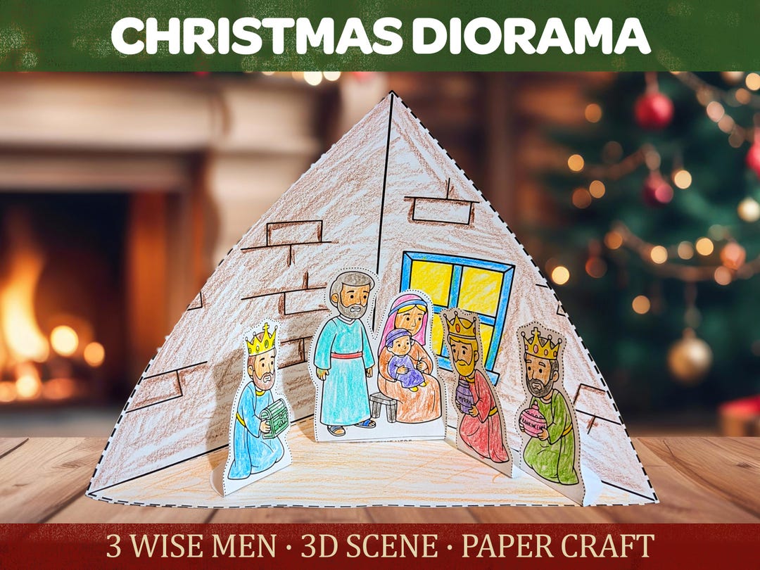 Three Wise Men Christmas Diorama Paper Craft Kit | Advent or Epiphany ...