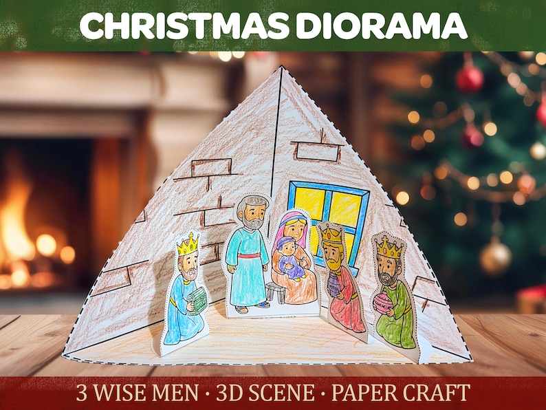 Three Wise Men Christmas Diorama Paper Craft Kit | Advent or Epiphany ...
