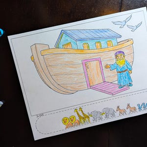 Noah's Ark Printable Craft Kit for Kids | Genesis Sunday School Bible ...