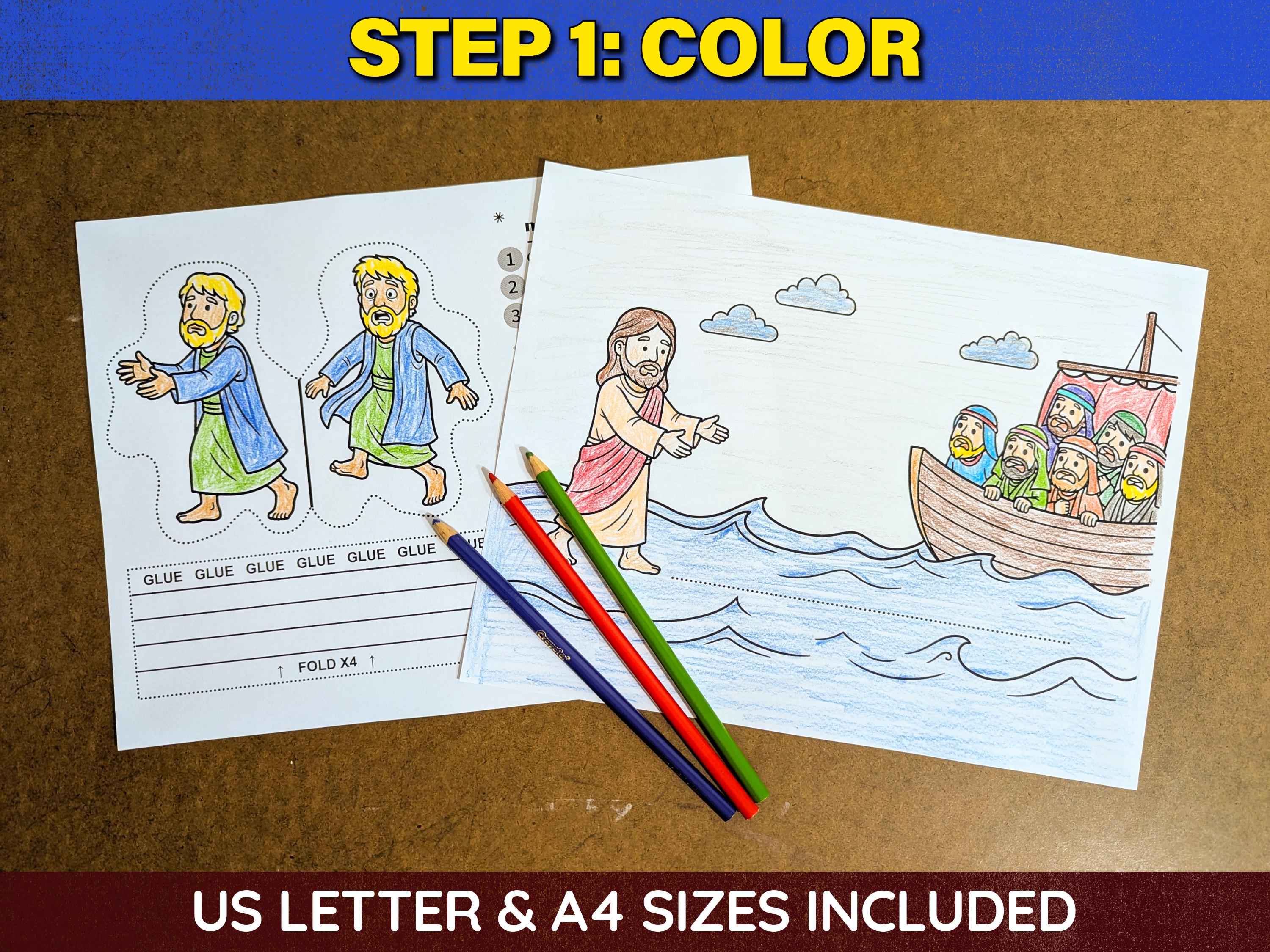 Peter Walks on Water & Sinks Surprise Craft for Kids | Matthew 14 ...