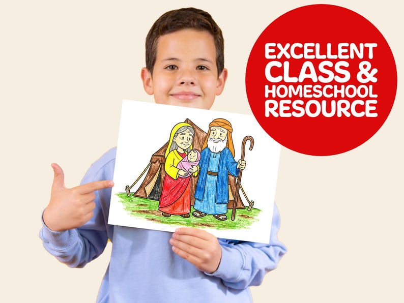 Abraham and Sarah Printable Coloring Book | 5 Page Genesis Bible Story ...