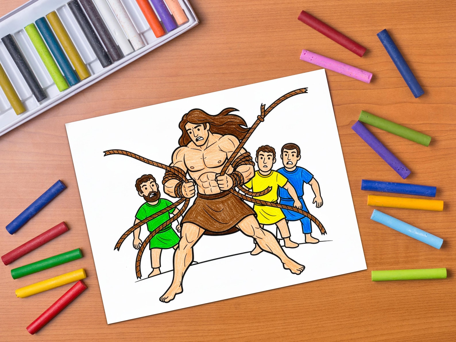 Samson Bible Coloring Book for Kids | Sunday School Lesson Activity ...